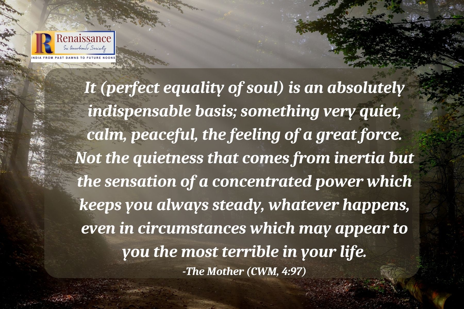 Step Back, Keep Peace, Grow in Receptivity - The Mother