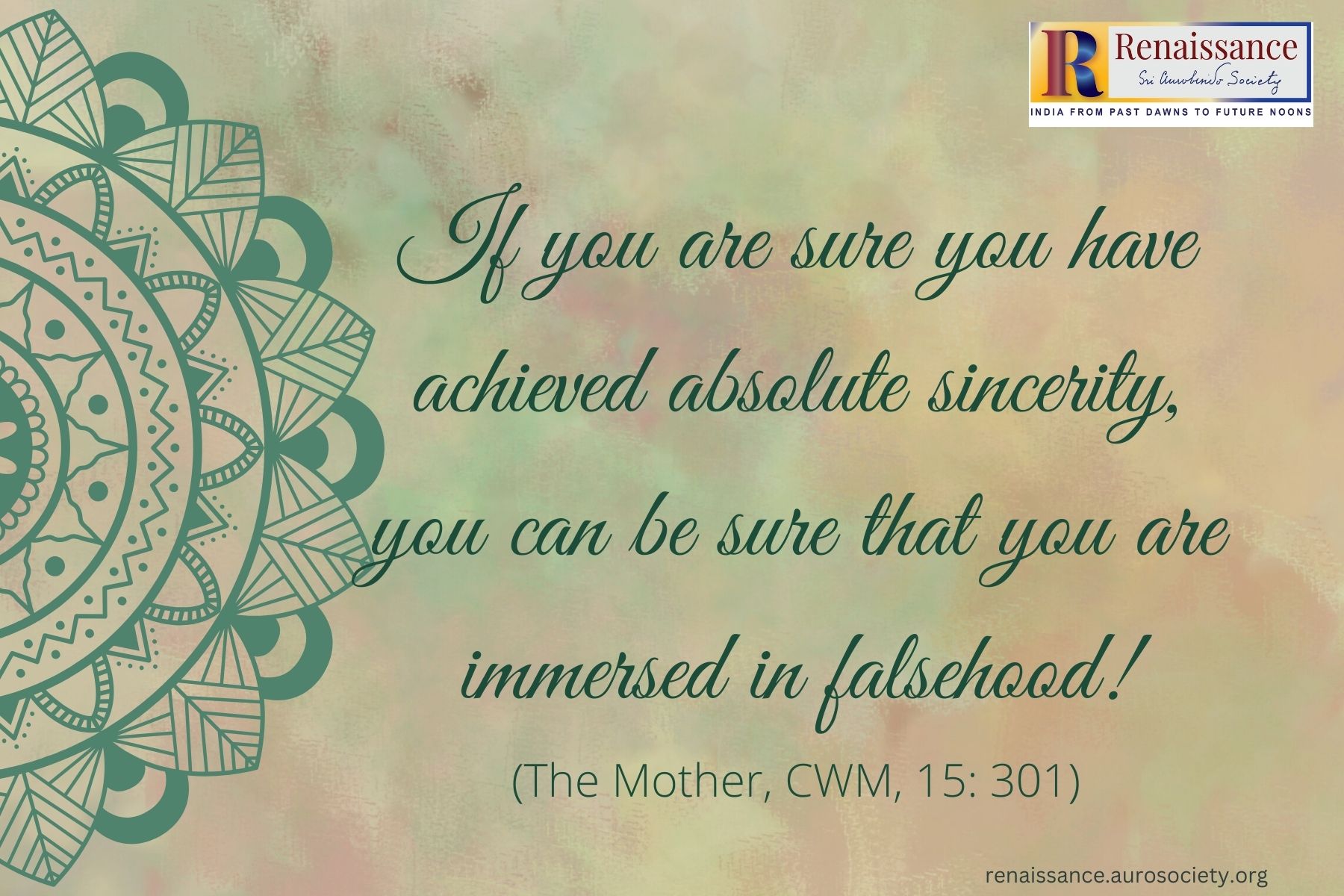 “Let Your Sincerity and Surrender be Genuine and Entire” - Sri ...