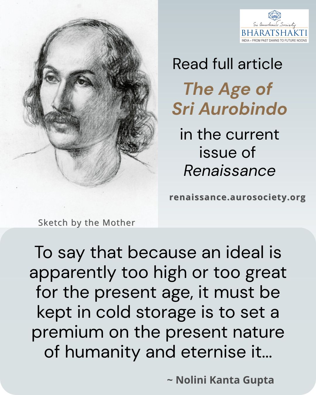 The Age of Sri Aurobindo (with video) - Nolini Kanta Gupta